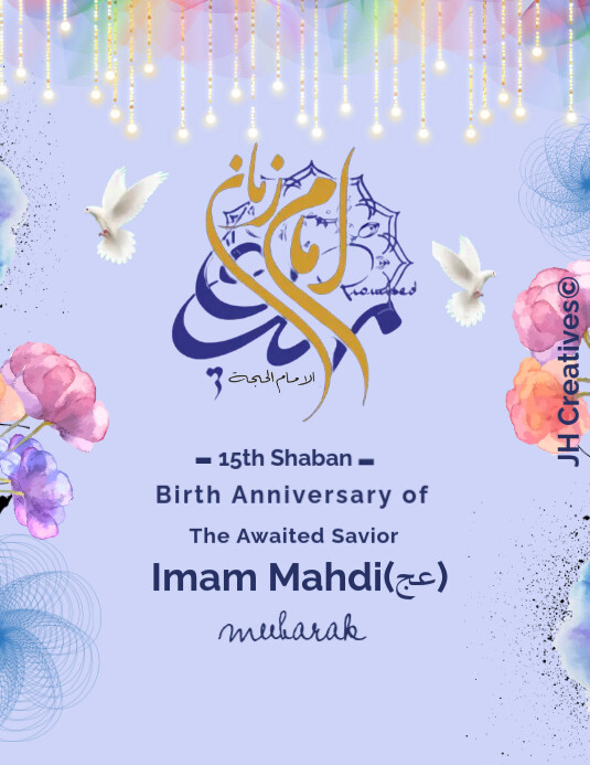 15 Shaban | Birth Anniversary of Imam Mahdi( Template | PosterMyWall